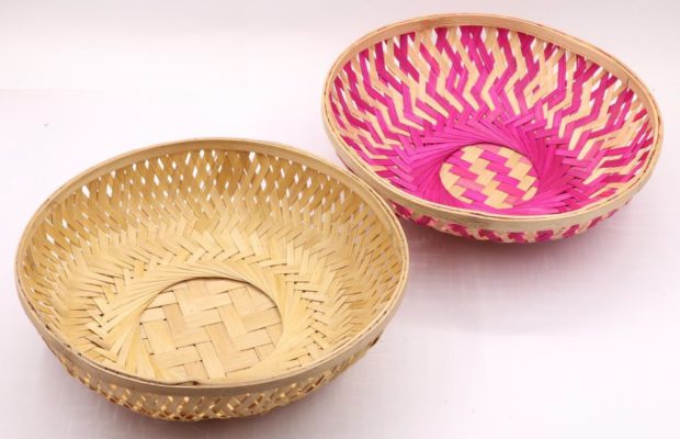 Bamboo Basket Round - Natural,EBB147 to EBB156 - ETHICA ONLINE