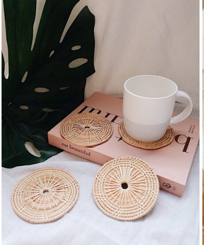 Large Designer Cane Round Coaster, EC113 - ETHICA ONLINE