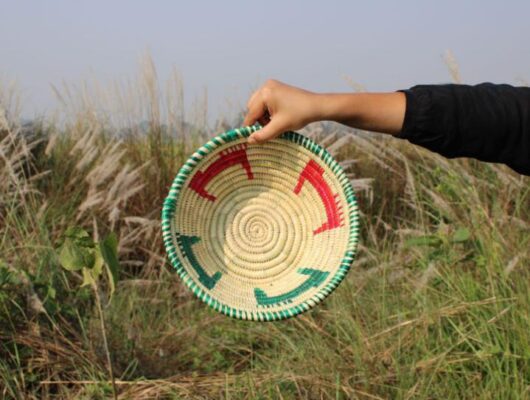 Moonj Grass Fruit Basket, (Code - 055) - ETHICA ONLINE