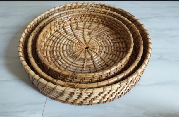 Round Cane Tray set of - 3, EC 134 - ETHICA ONLINE