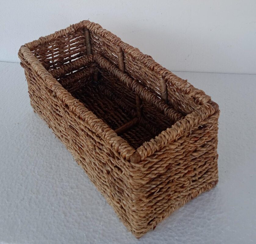 Water Hyacinth Basket with cane Frame,EWH211CF - ETHICA ONLINE