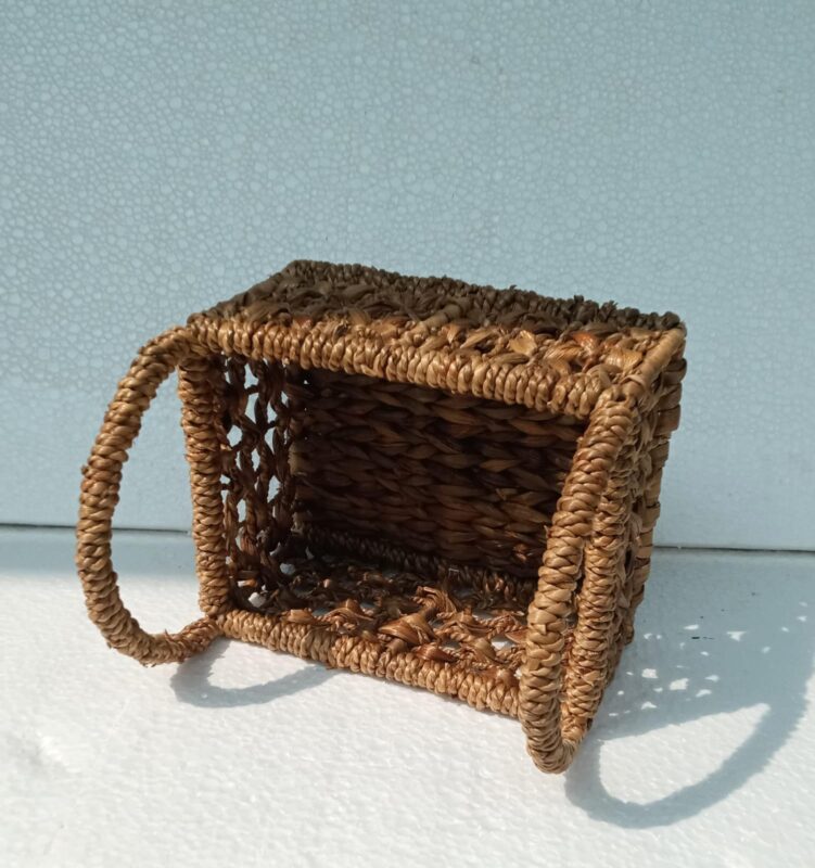 Water Hyacinth Basket/Tray with cane frame,EWH171CF - ETHICA ONLINE
