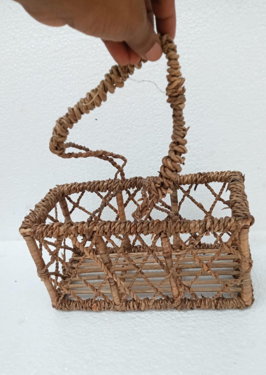 Water Hyacinth Basket/Tray with cane frame,EWH174CF - ETHICA ONLINE
