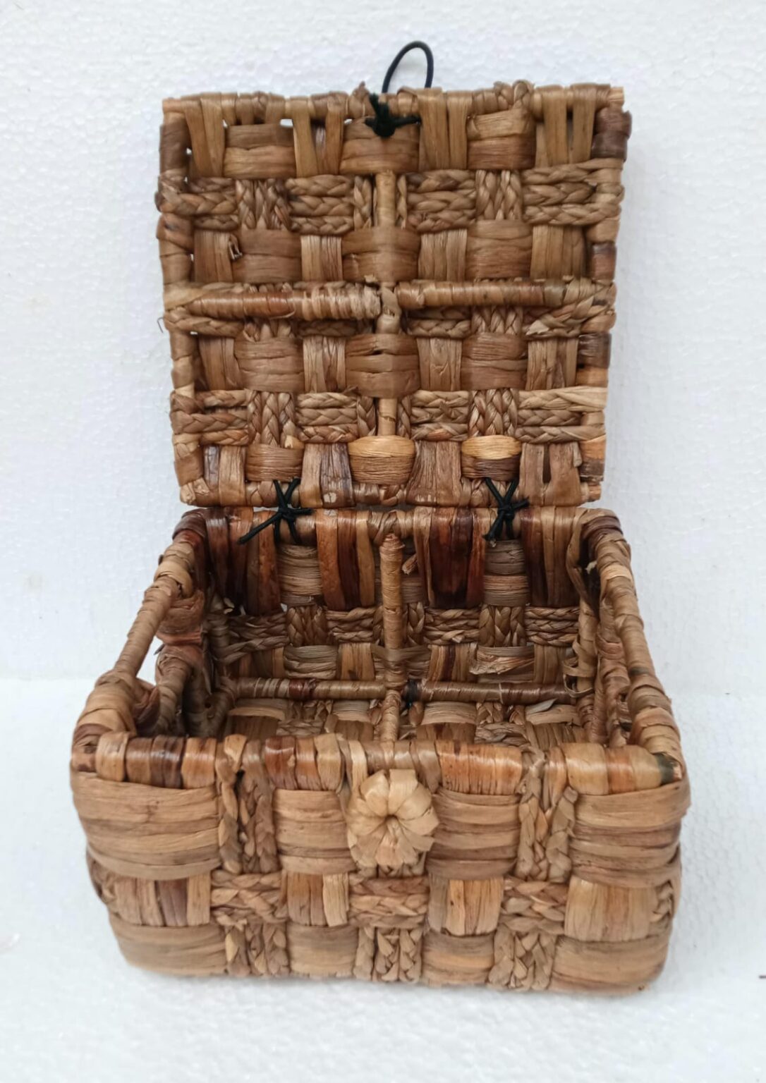 Water Hyacinth box with cane frame,EWH175CF - ETHICA ONLINE